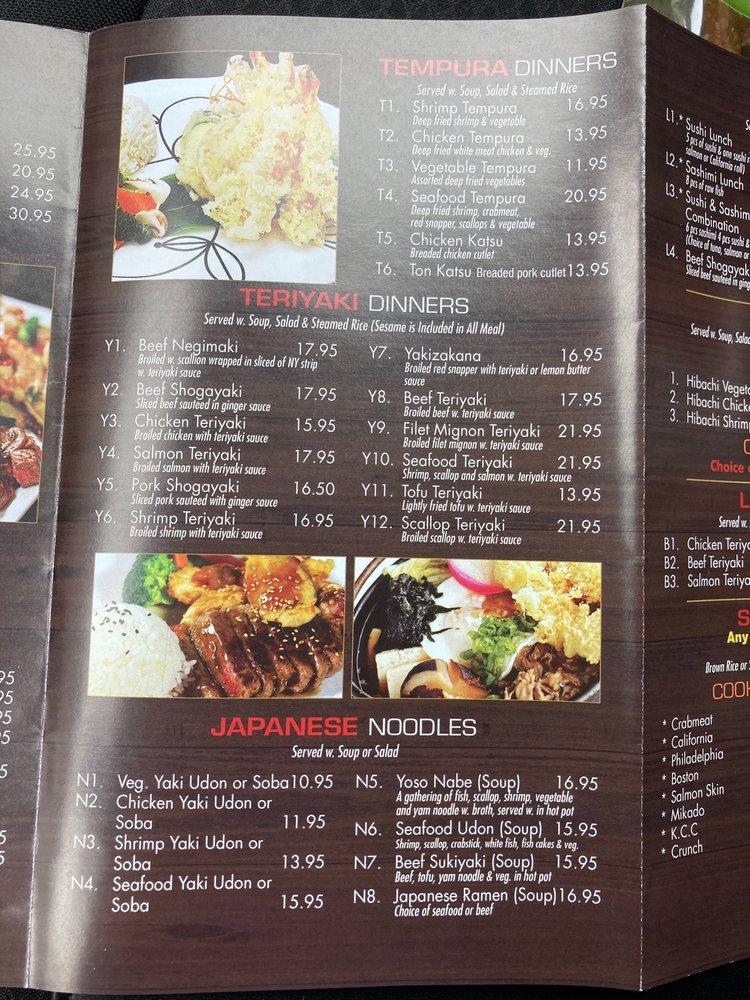 Menu at Mirakuya Japanese Restaurant, Wilkes-Barre Township, 375 ...
