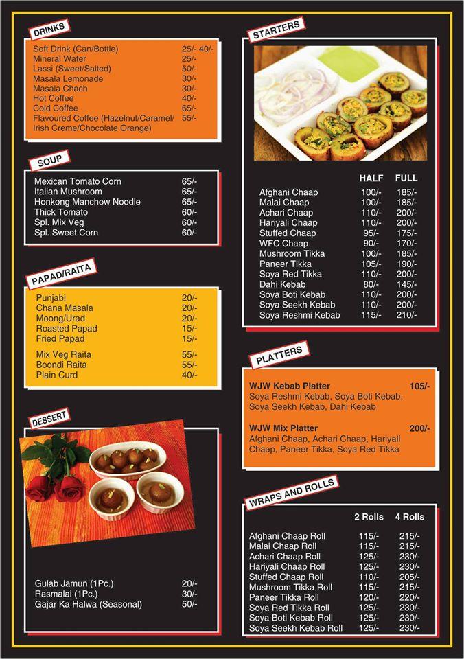 Menu at Wah Ji Wah, Delhi, 366