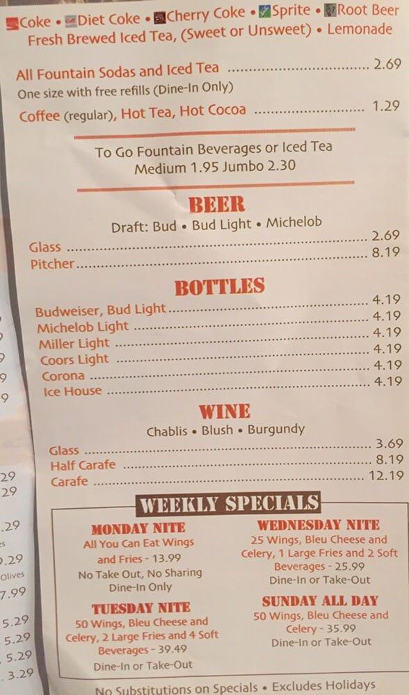 Menu at Flyers Wings & Grill restaurant, Orlando, W Colonial Dr