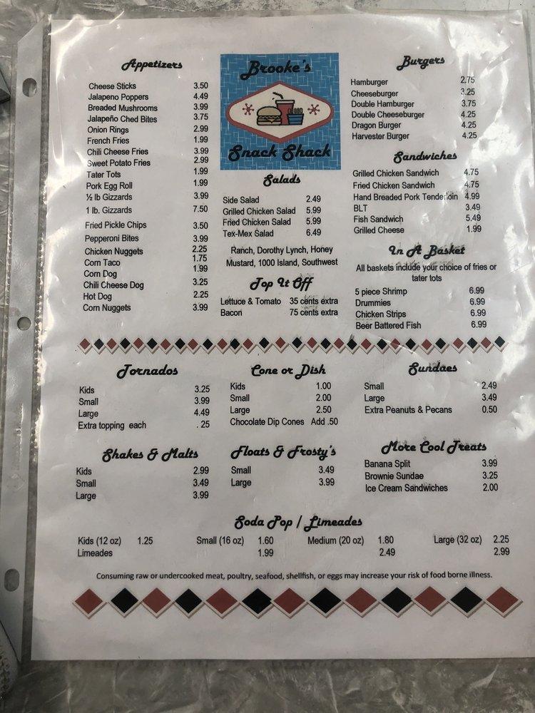 Menu at The Snack Shack fast food, Wilson