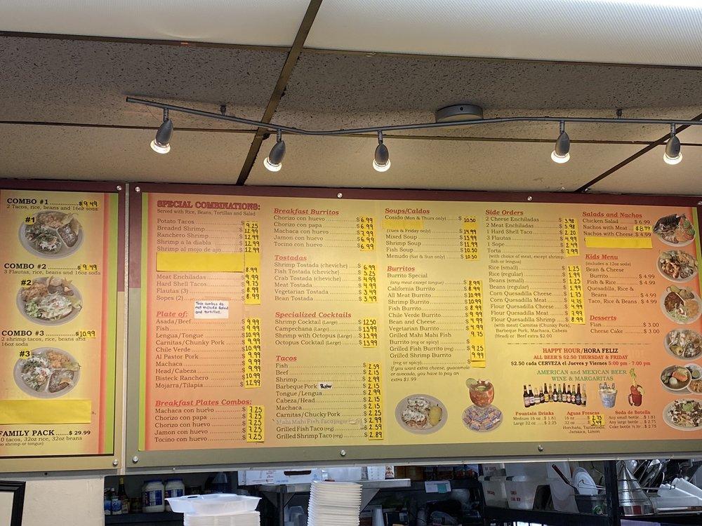Menu at Bahia Ensenada Grill restaurant, West Covina