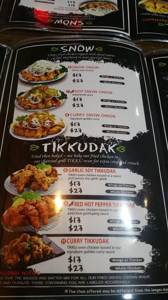 Menu at Choong Man Chicken restaurant, Duluth