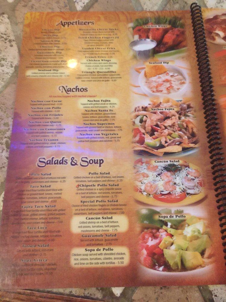 Menu at El Parral restaurant, Reidsville