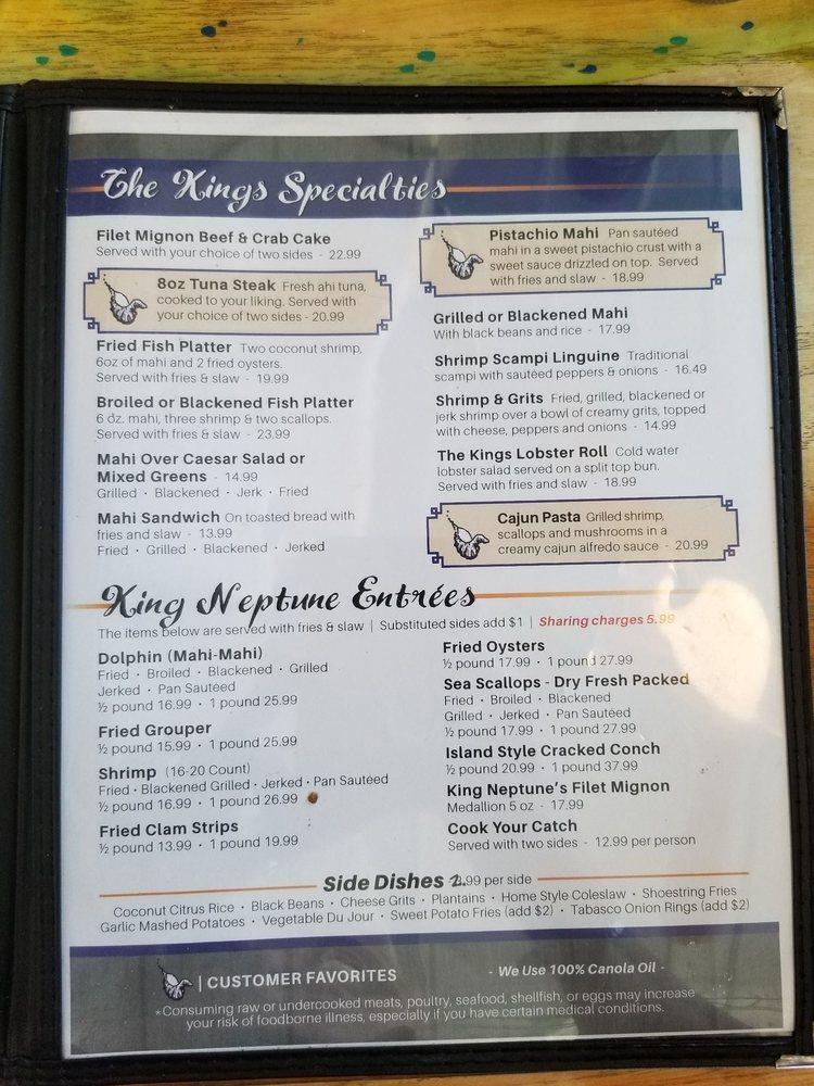 Menu at King Neptune Restaurant, Stuart