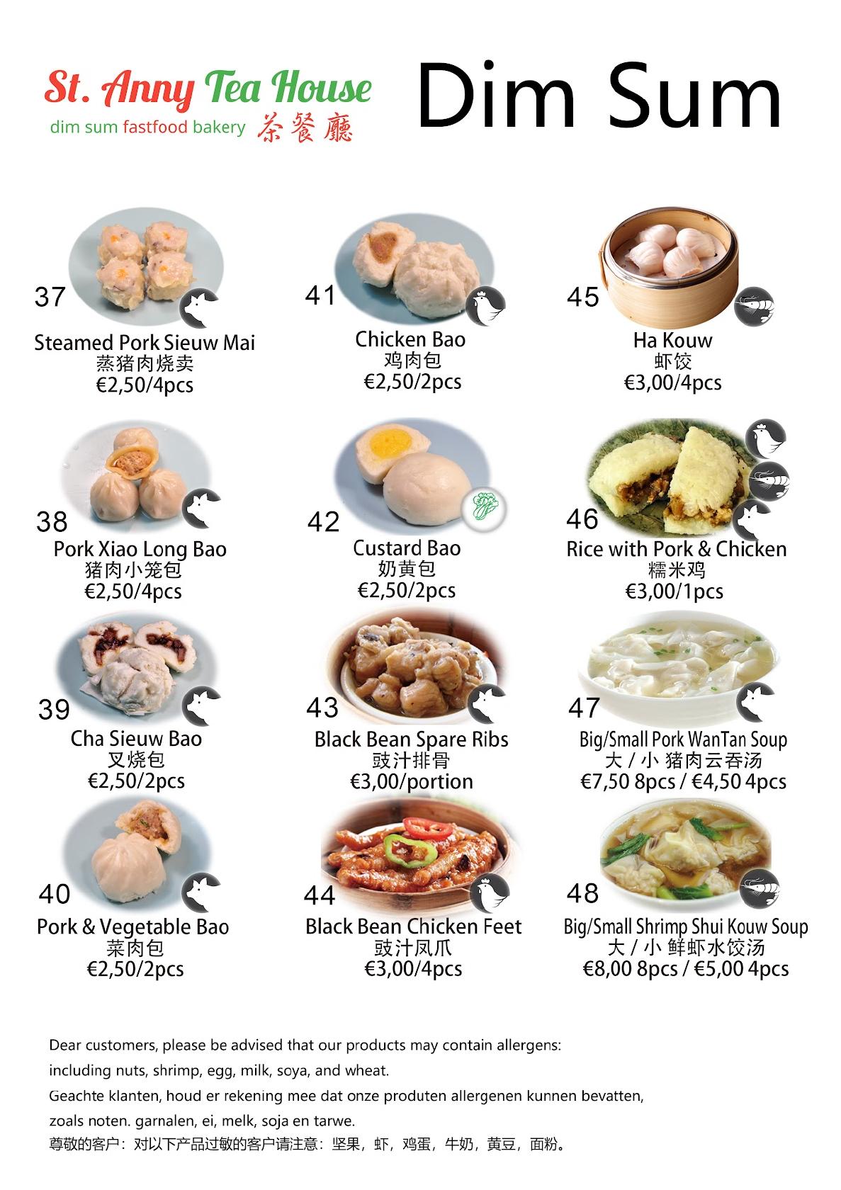 Menu at St. Anny Tea House, The Hague