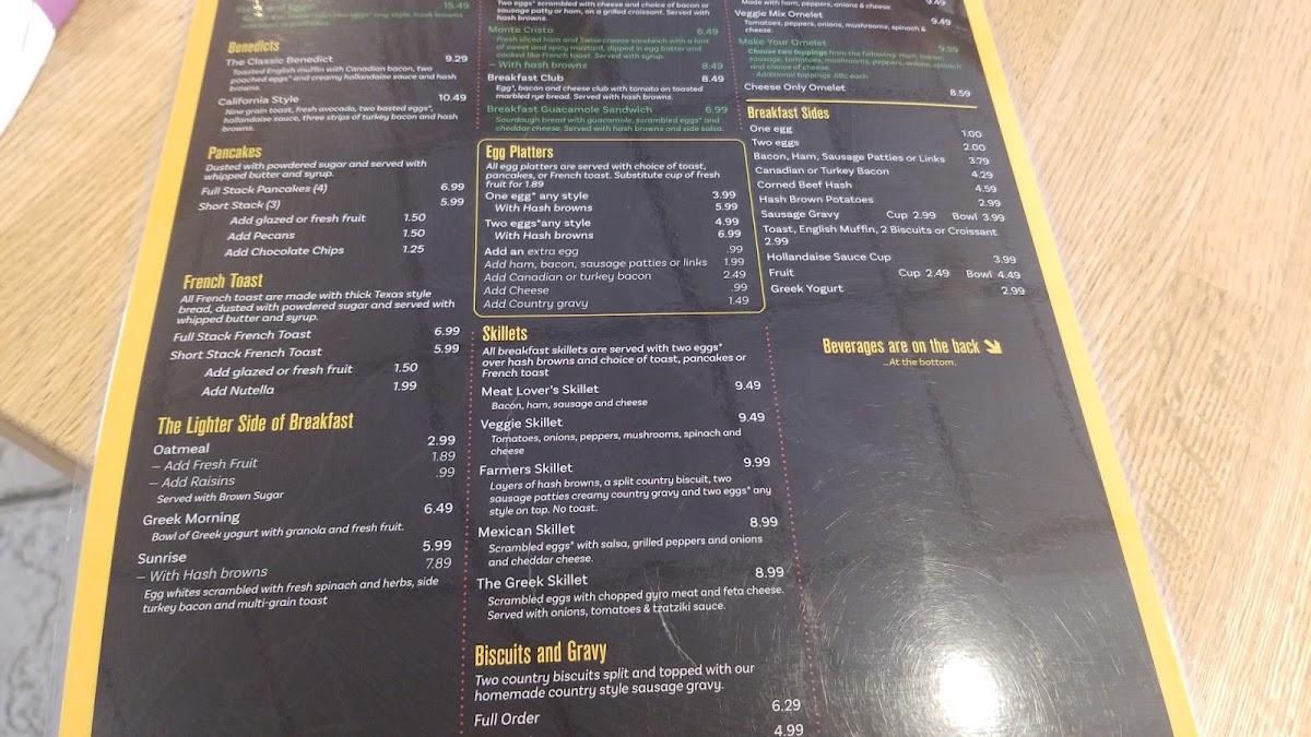 Menu at The Crossings Restaurant, Pendleton