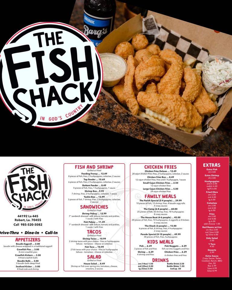 Menu at The Fish Shack restaurant, Robert