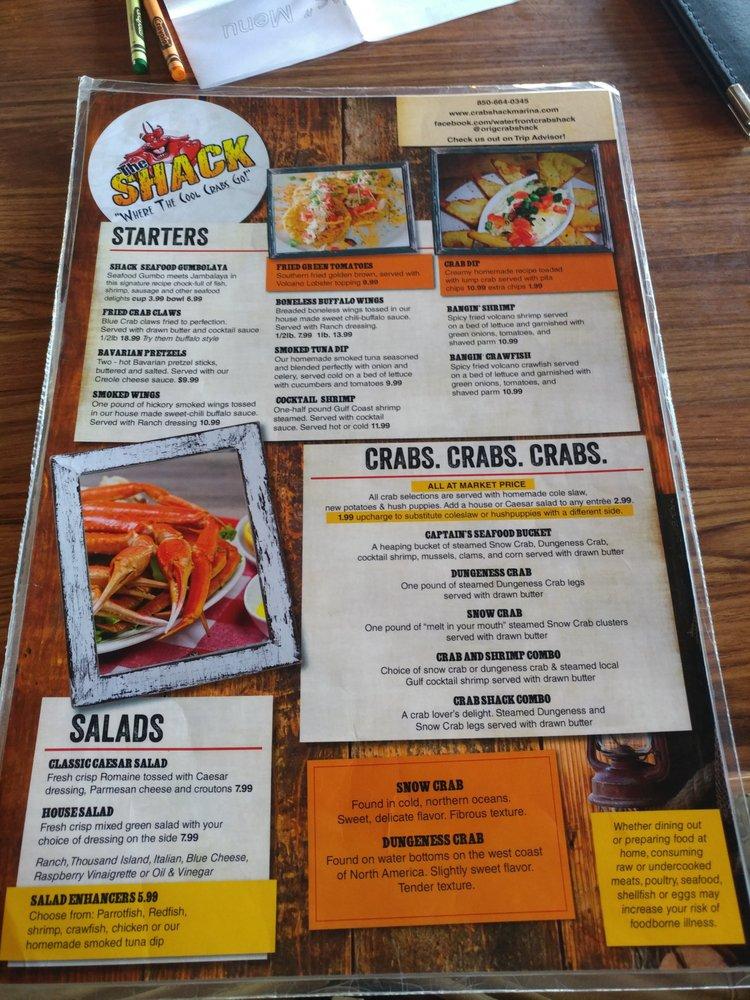 Menu at The Shack pub & bar, Fort Walton Beach