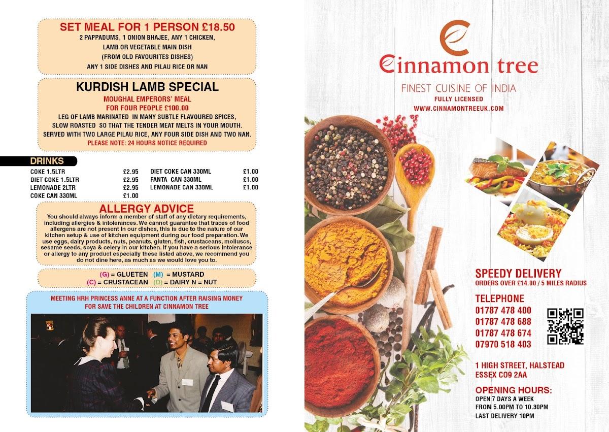 Menu at Cinnamon Tree fast food, Halstead