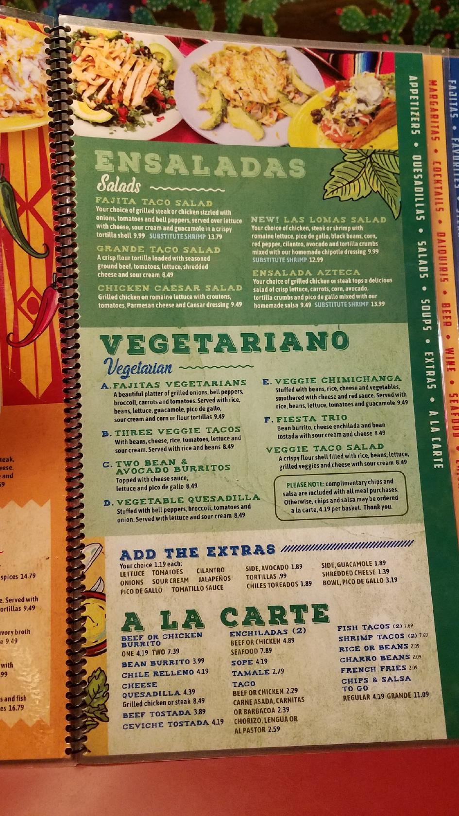 Menu at Las Lomas restaurant, Fort Wayne, Fairfield Ave #29