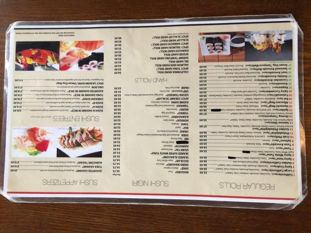 Menu at Little Tokyo Restaurant, Bellingham