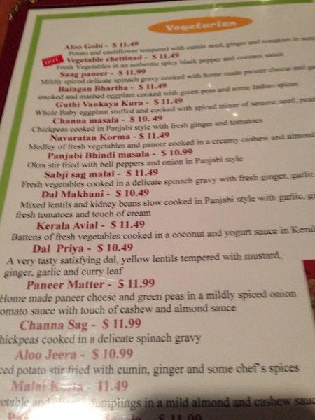Menu at Priya Indian Cuisine desserts, Chicopee