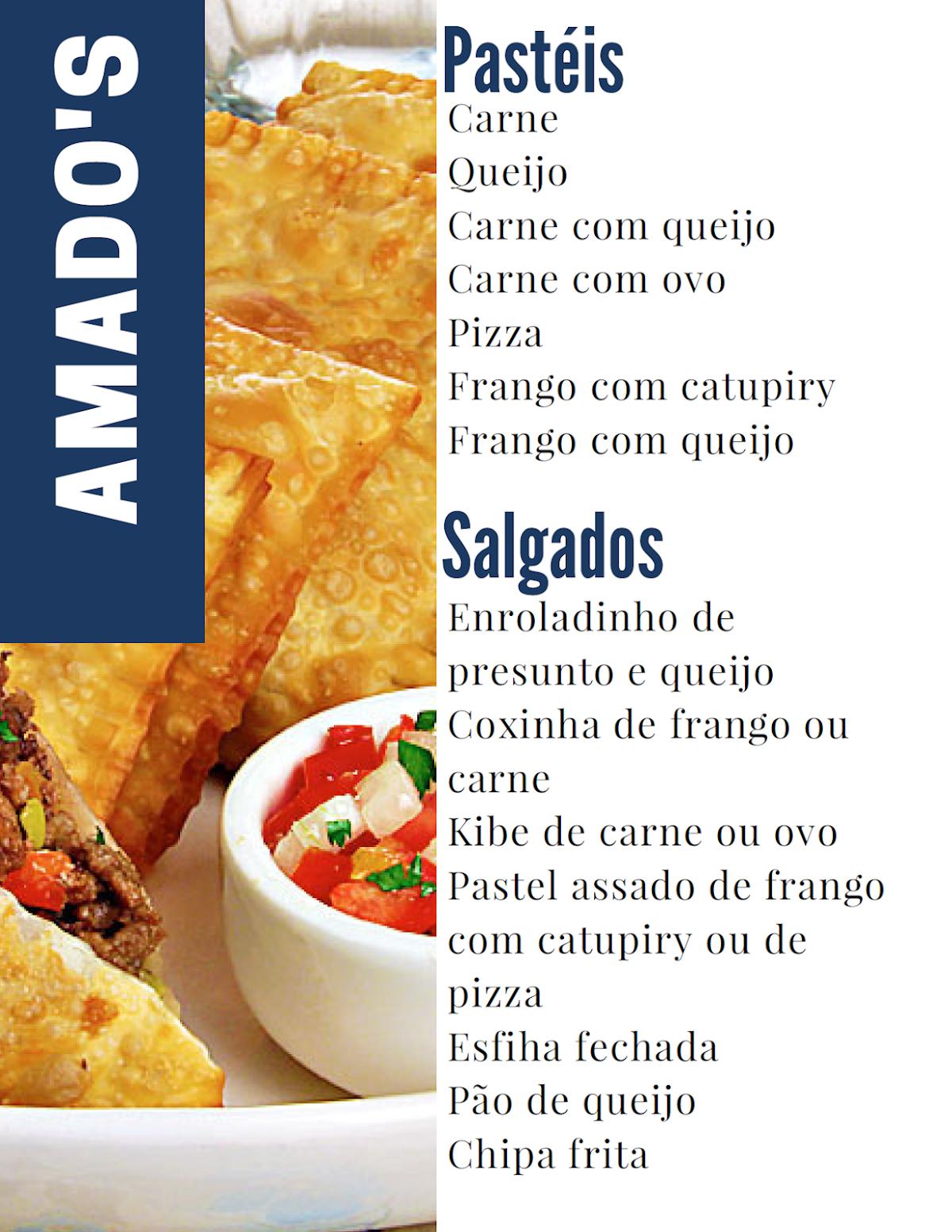 Menu at Amado's Salgados pub & bar, Campo Grande