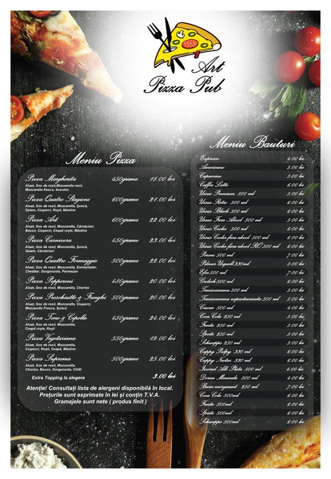 Menu at Art Pizza Pub, Blejoi