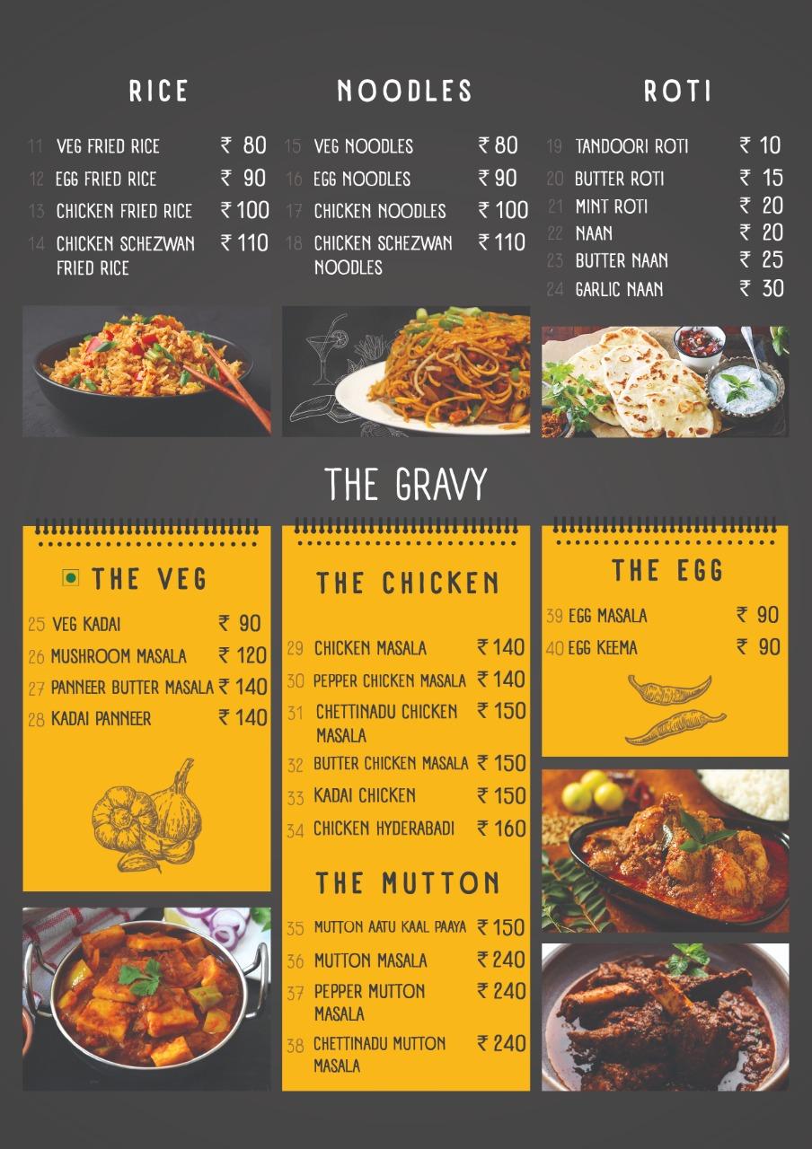 Menu at Briyani Kadai, Chennai, Briyani Kadai
