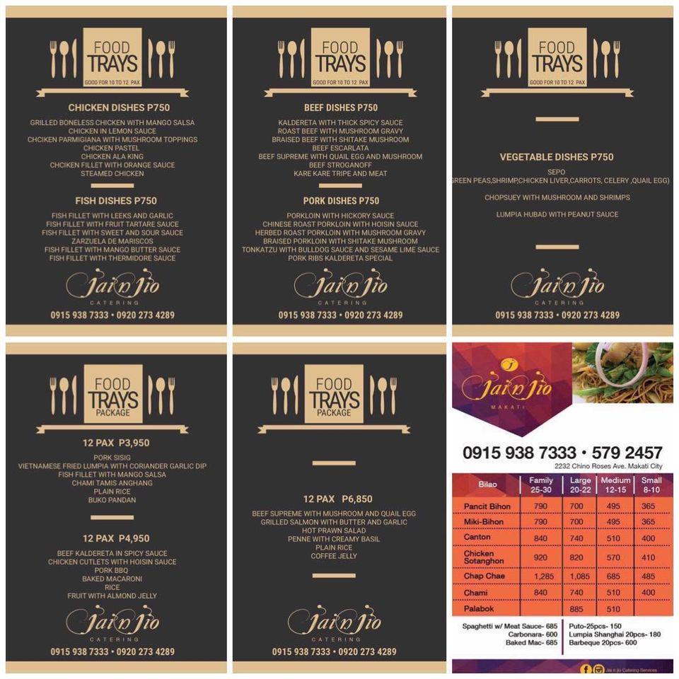 Menu at Chef Jio Food Hub restaurant, Biñan