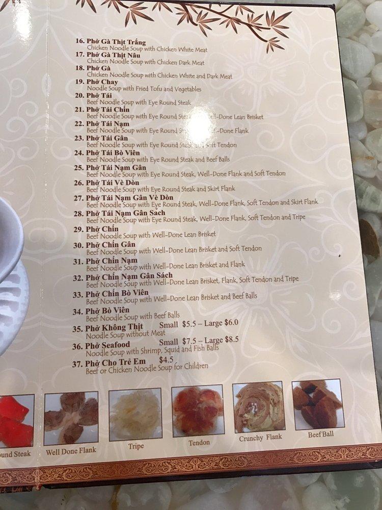 Menu at Pho Oh Yeah restaurant, Houston