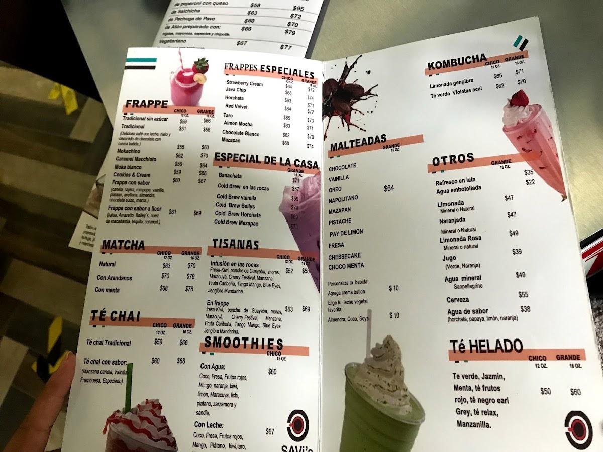 Carta del café SAVi’s Coffee, Ciudad López Mateos