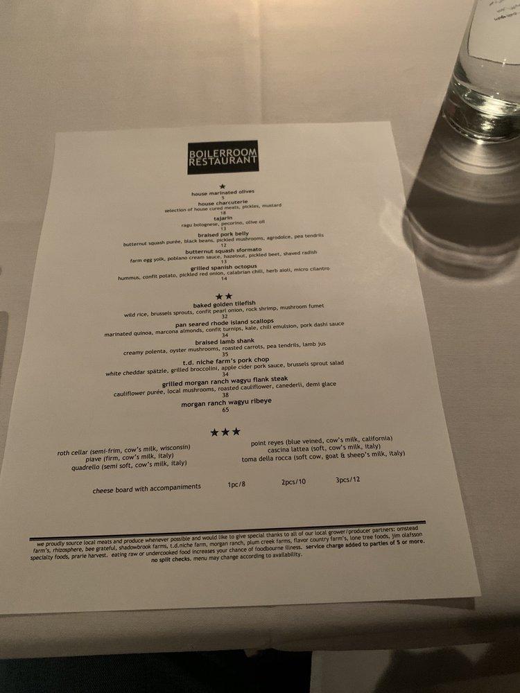 Menu at The Boiler Room pub & bar, Omaha
