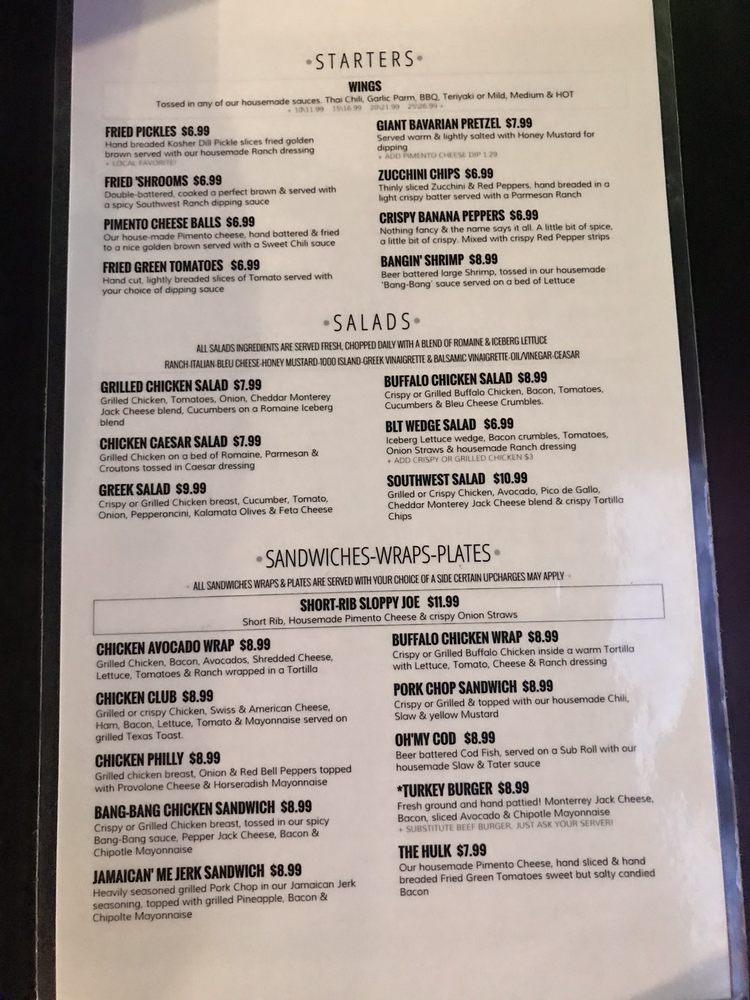 Menu at 601 BURGERS AND BREWS pub & bar, Mocksville