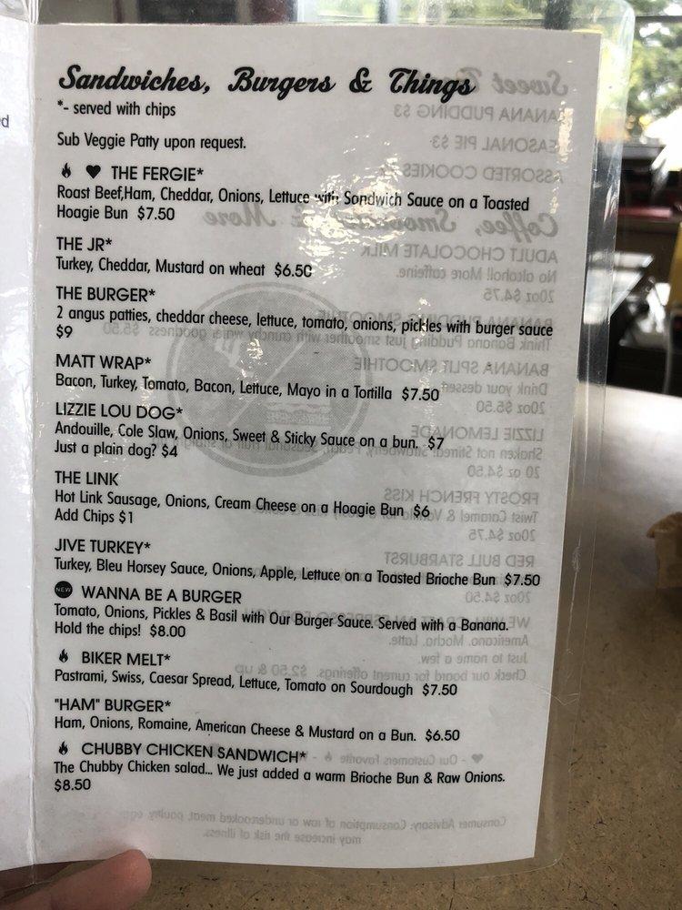Menu at Lizzie Lou's Too cafe, Fife