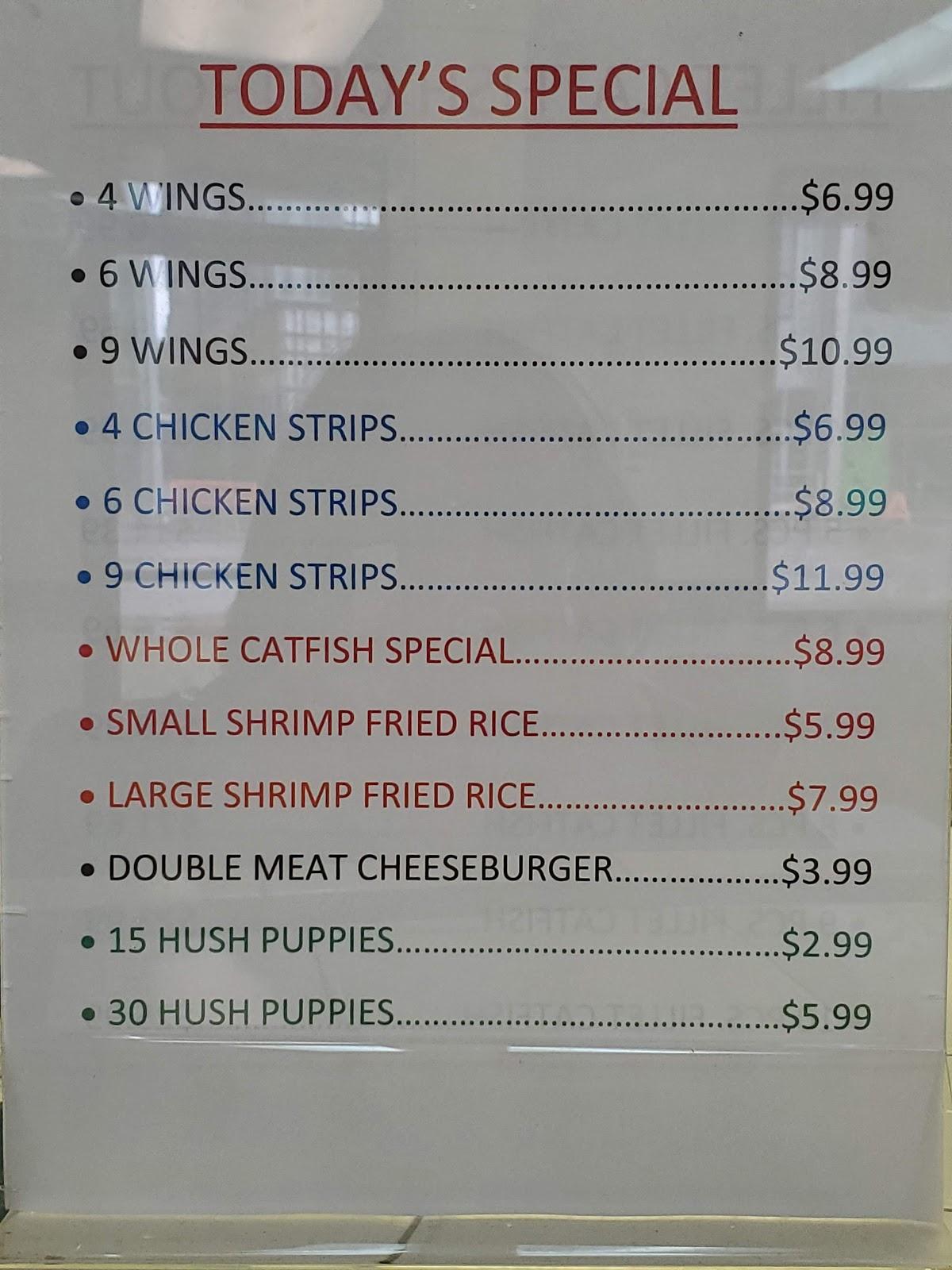 Menu at Navy Seafood restaurant, Houston, Emancipation Ave