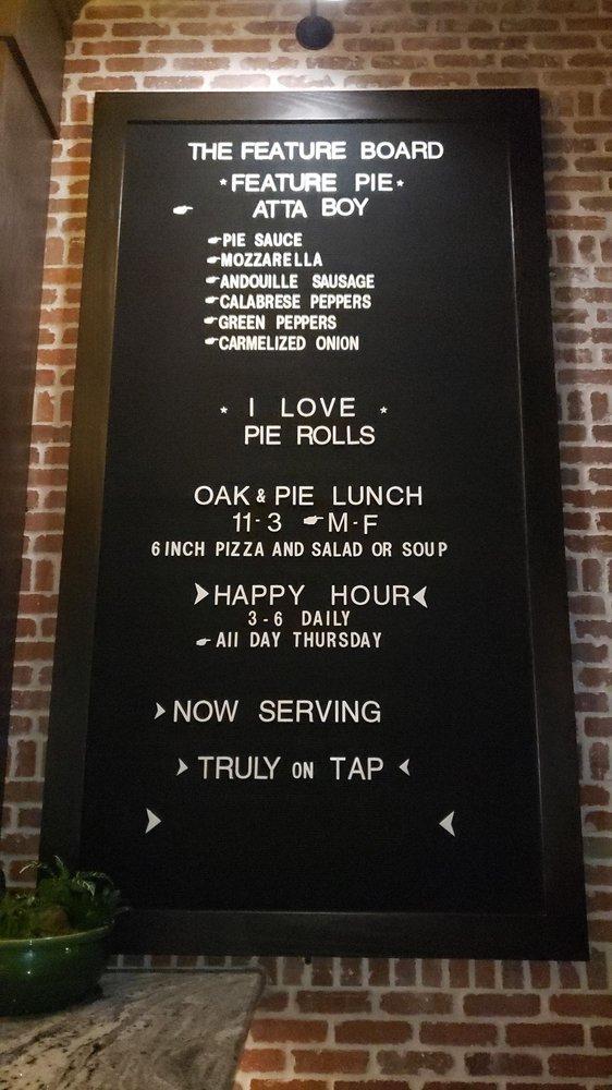 Menu at Oak & Pie pub & bar, Wichita, N Greenwich Rd #900