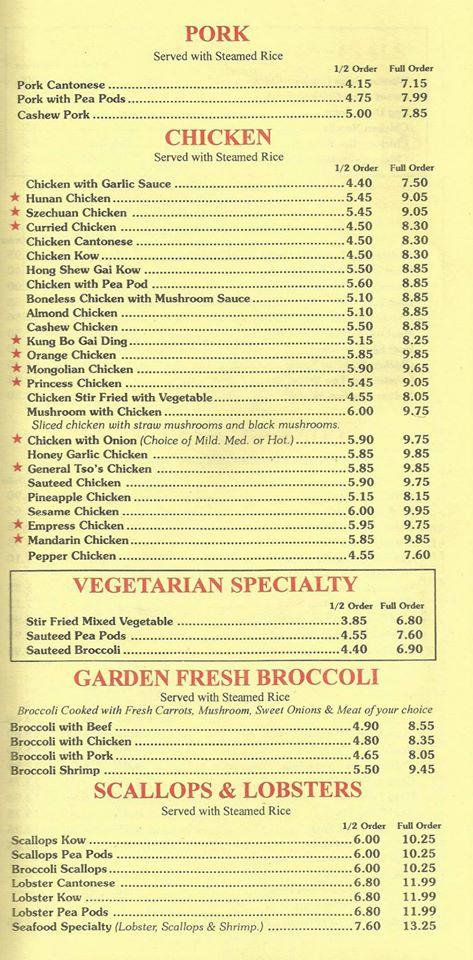 Menu at Ten Fu Chinese Gourmet Inc restaurant, Flint