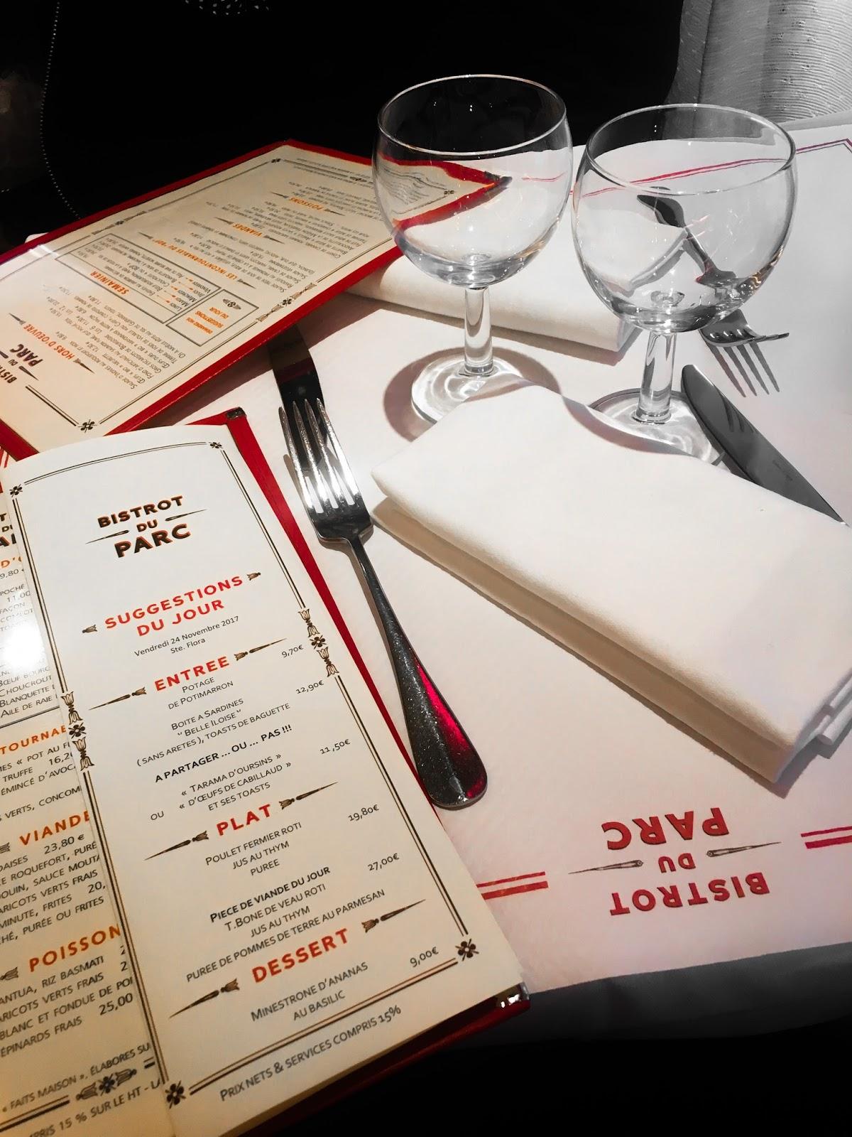 Menu au Le Bistrot Du Parc restaurant, Neuilly-sur-Seine, 15 Bd Jean Mermoz