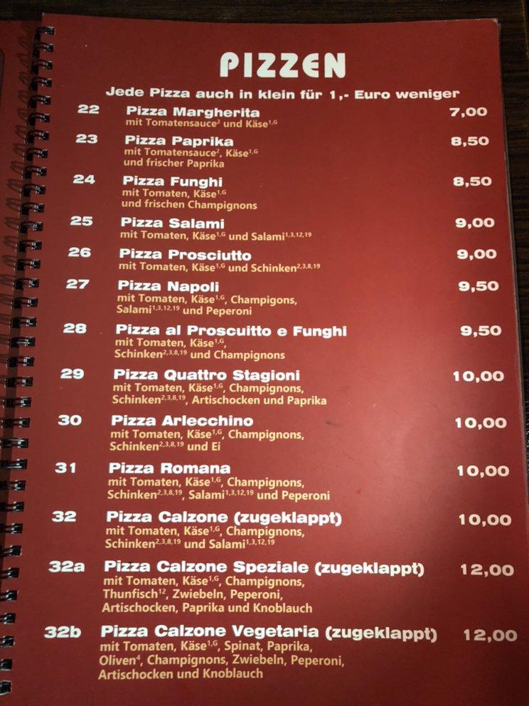 Speisekarte von Pizzeria Inferno, Bielefeld
