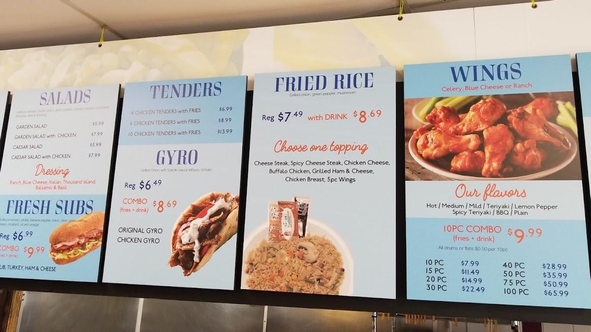Menu at Sub Wings Milkshake & Burger restaurant, Alpharetta