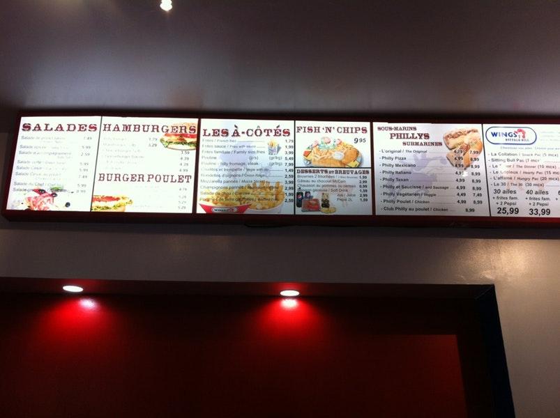 Menu at Buffalo Bill Wings (Queen Mary) fast food, Montreal, Queen Mary Rd