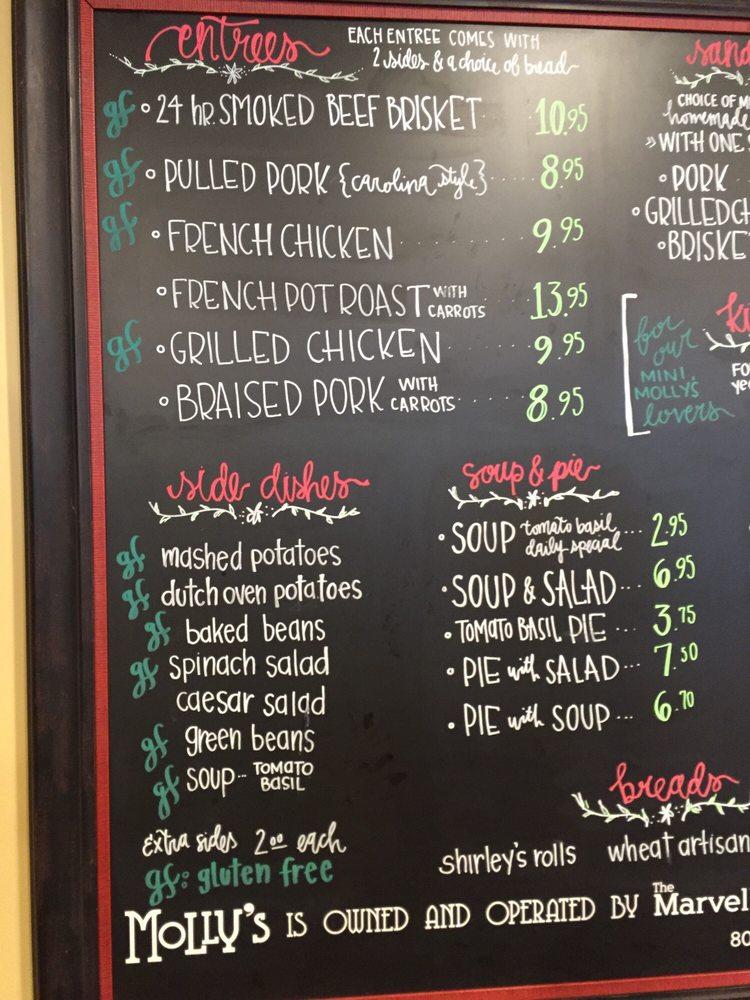 Menu at Molly's desserts, Provo, 753 Columbia Ln
