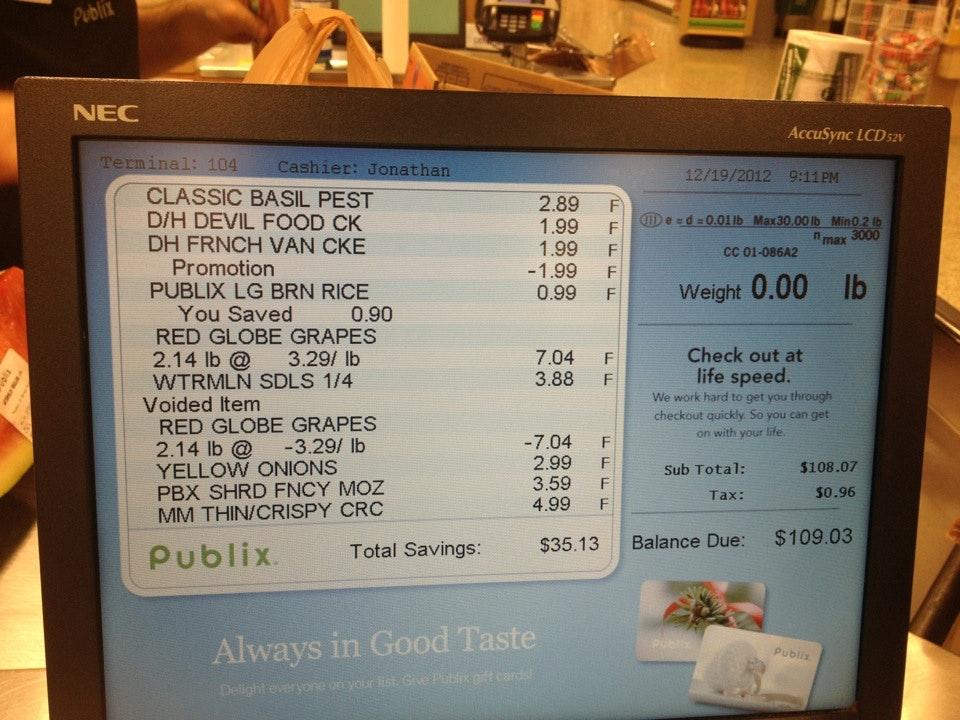Menu at Publix, Davie, W State Road 84