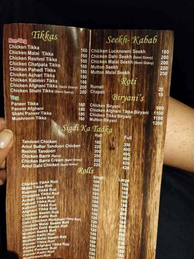 Menu at Salim's Shahi Sigdi, Mumbai, Shop no 1 Silver croft building