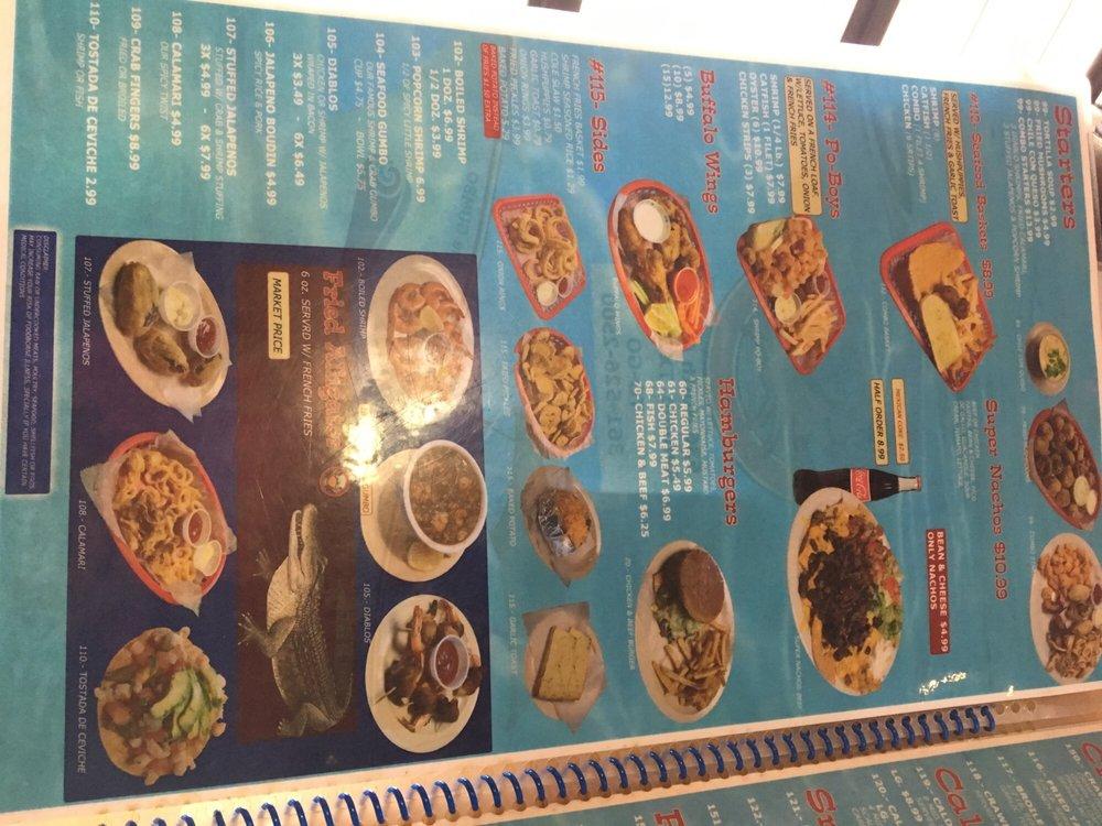 Menu at The Gumbo Seafood restaurant, Refugio