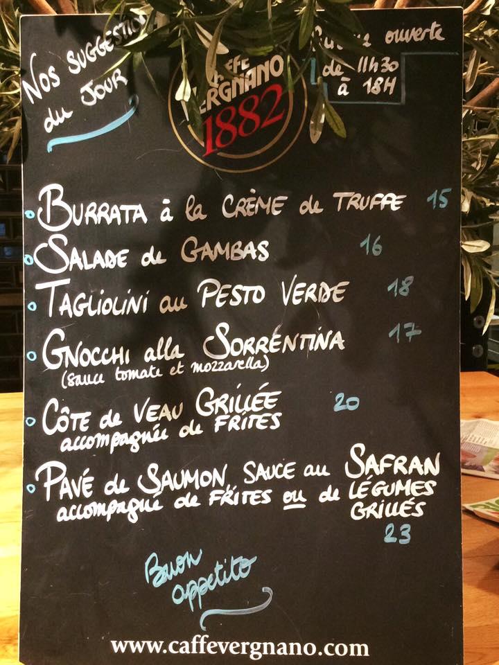 Menu at CAFFÈ VERGNANO 1882, Woluwe-Saint-Lambert, Rue Saint-Lambert