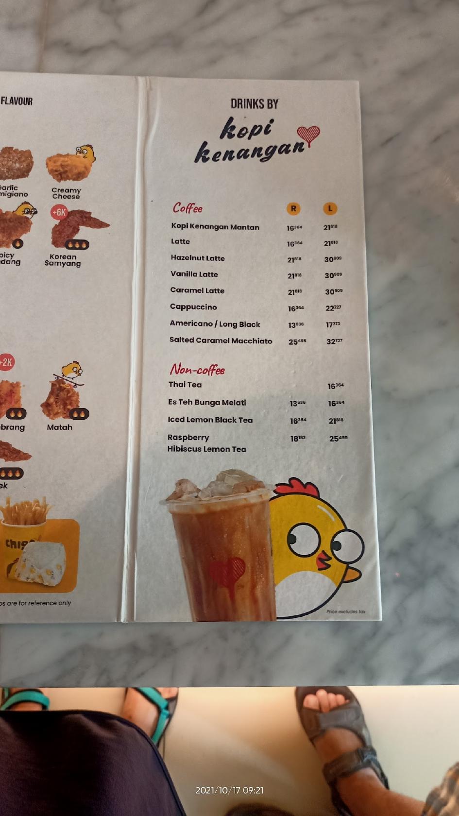 Menu at Kopi Kenangan X Chigo x Flip Burger - Ruko Kota Wisata, Depok