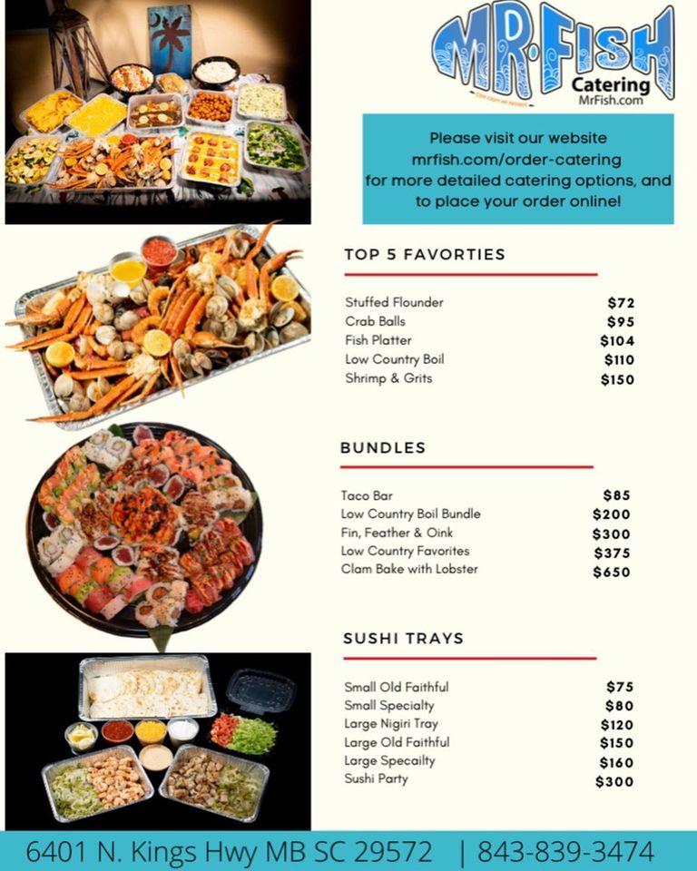 Menu at Mr. Fish Seafood Restaurant, Myrtle Beach