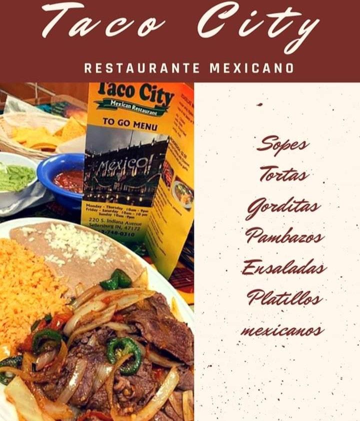 Menu at Taco City restaurant, Sellersburg