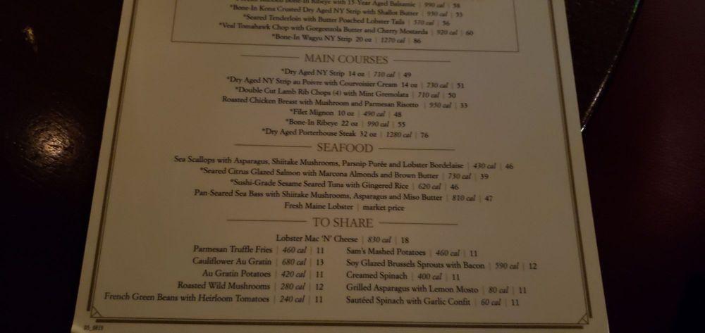 Menu at The Capital Grille pub & bar, Orlando, Conroy Rd A146