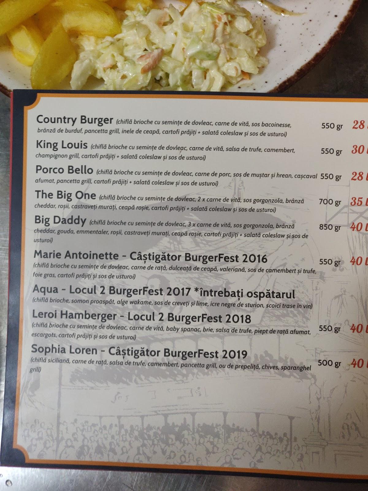Menu at Circus Pub, Bucharest