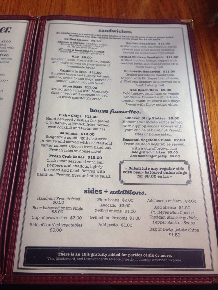 Menu at Whale City Bakery, Davenport