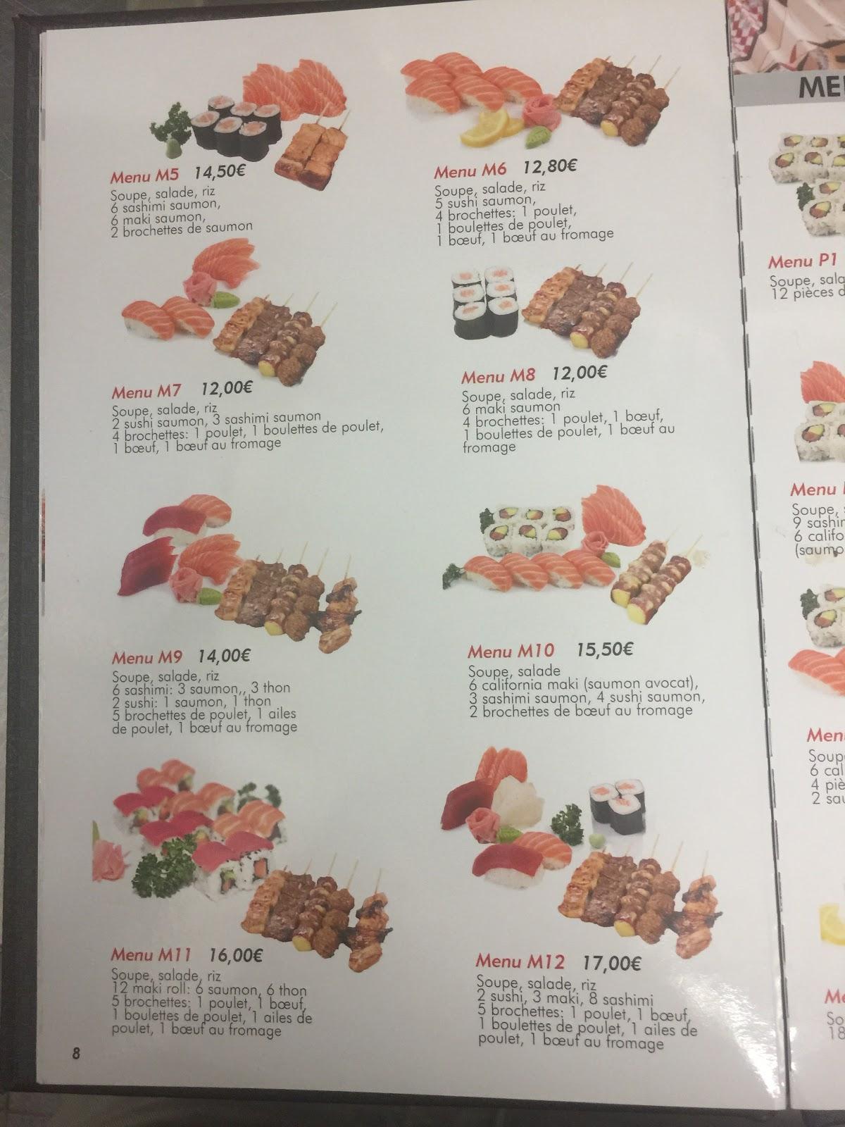 Menu at Yokoso restaurant, Paris, 1 Rue Ramey