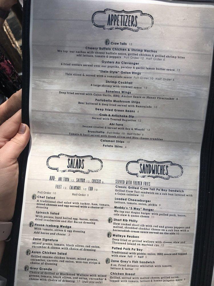 Menu at Muddy Misers Restaurant, Zanesville