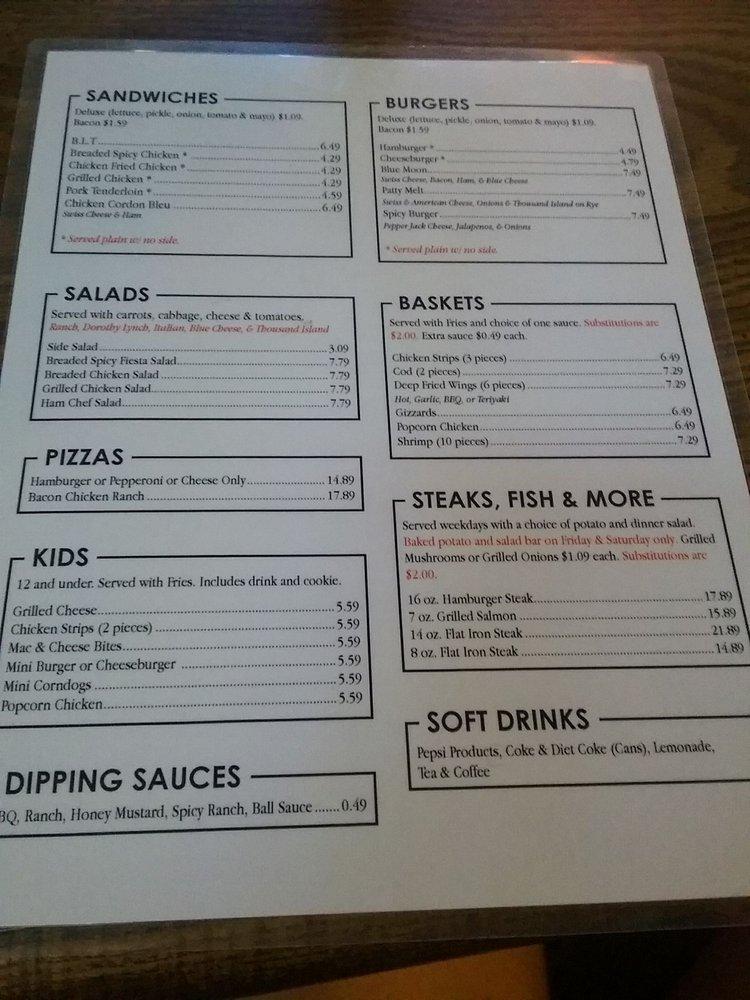 Menu at Overtime Grill & Lounge pub & bar, Geneva