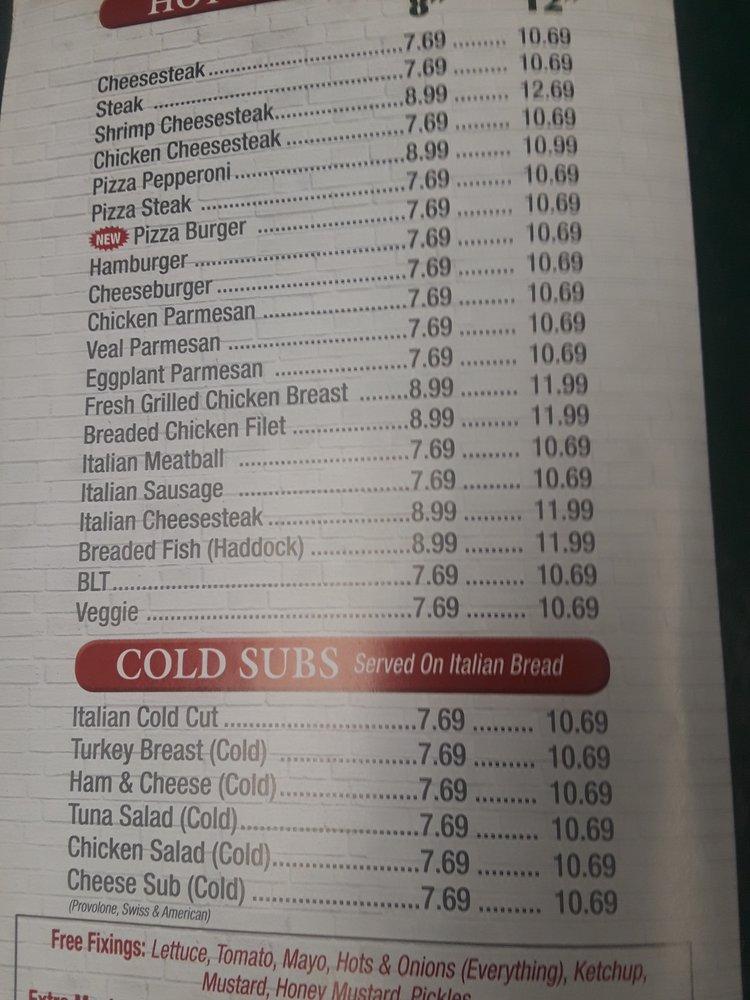 Menu at Pizzeria Santa Lucia, Jessup
