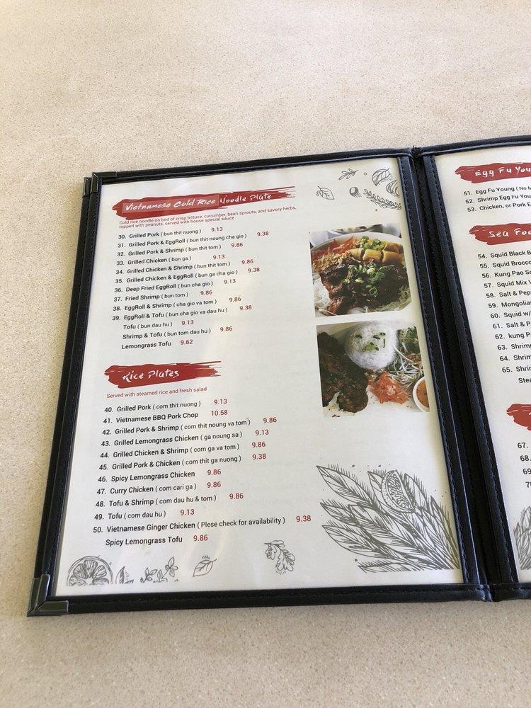 Menu at Yen's Cafe, Hilo