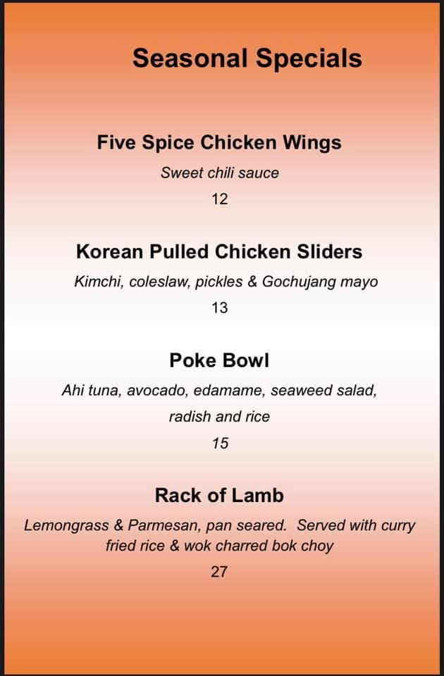 Menu at Keo restaurant, Tulsa, S Peoria Ave