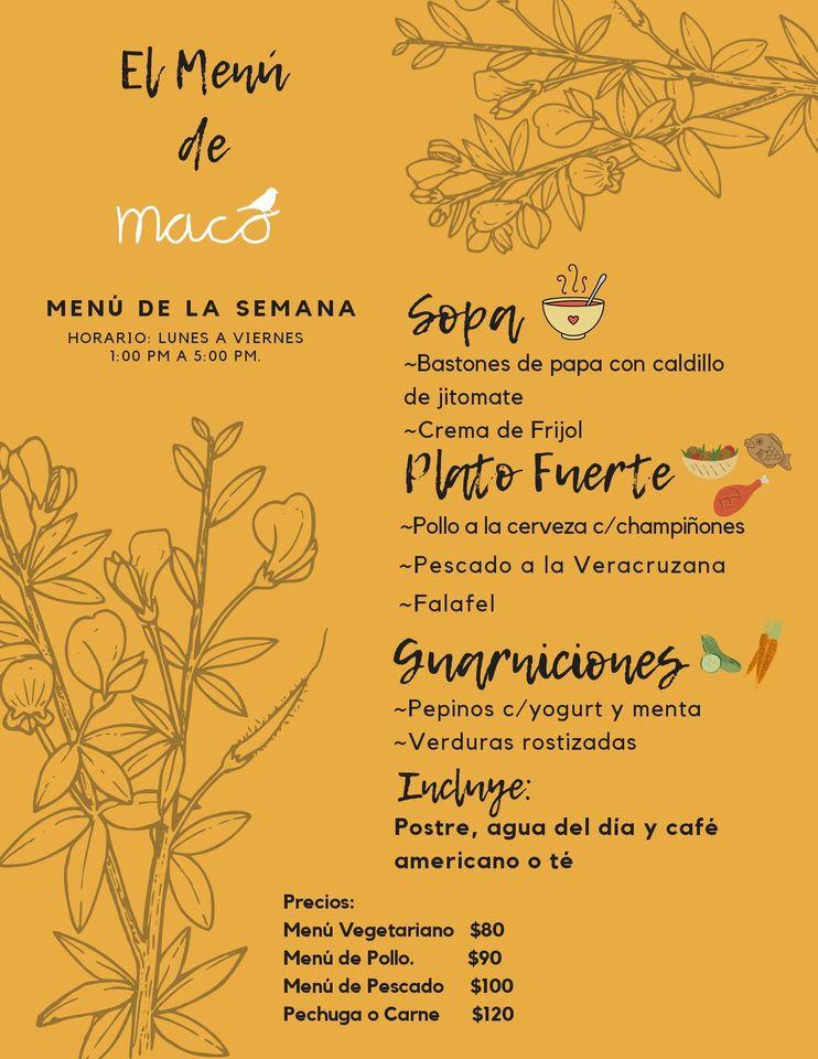 Carta de Maco café, Santiago de Querétaro